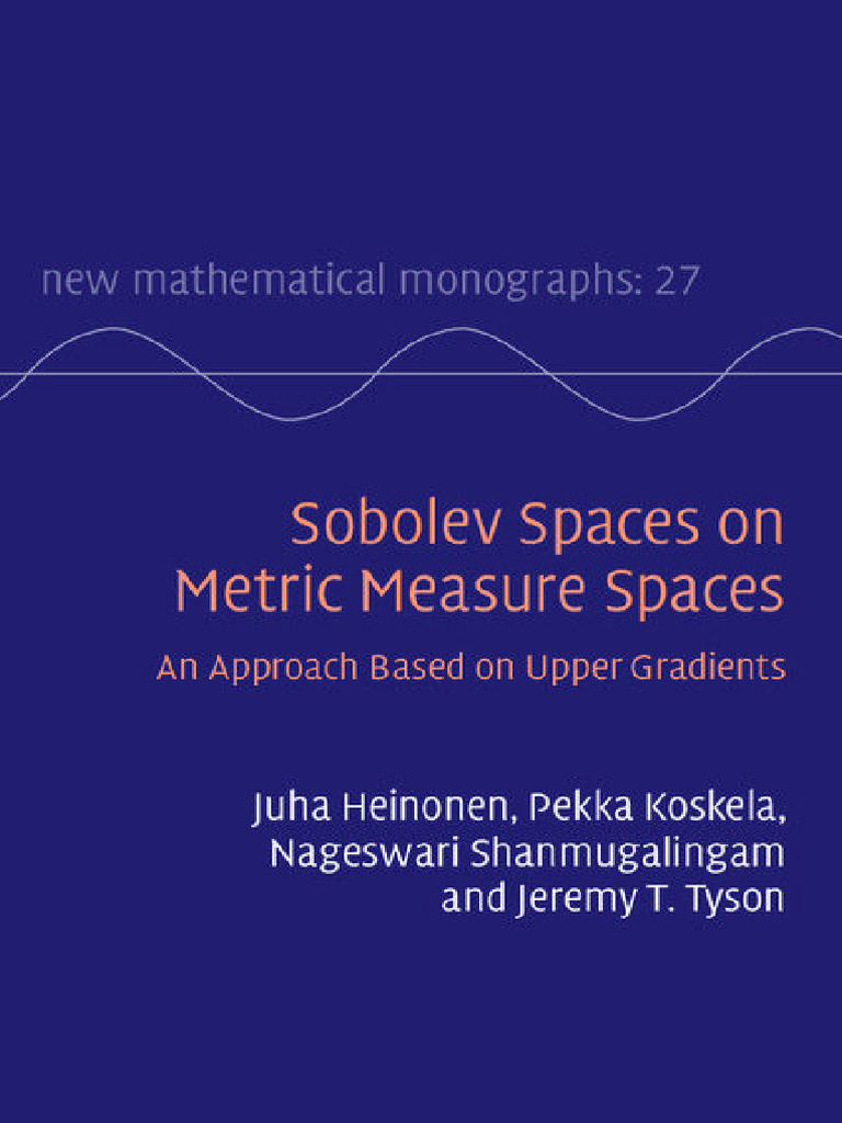 Zlib Pub Sobolev Spaces On Metric Measure Spaces Pdf Banach Space Operator Mathematics