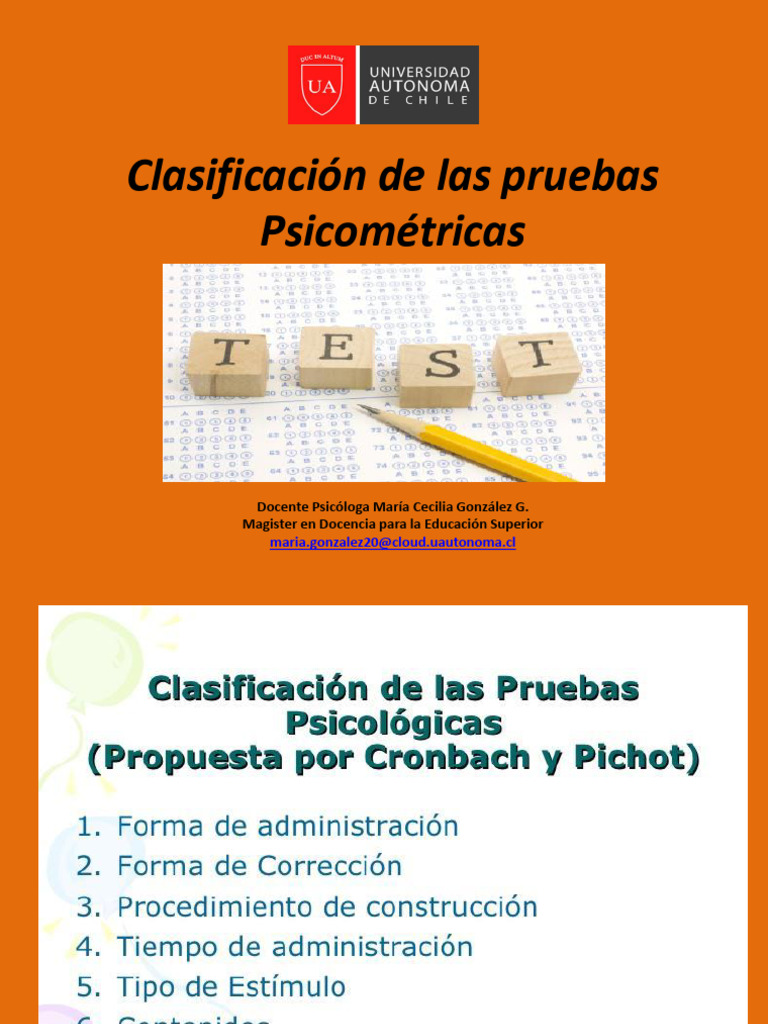 Clasificación de Las Pruebas Psicométricas Clase 4 | PDF | Inteligencia | Procesos mentales
