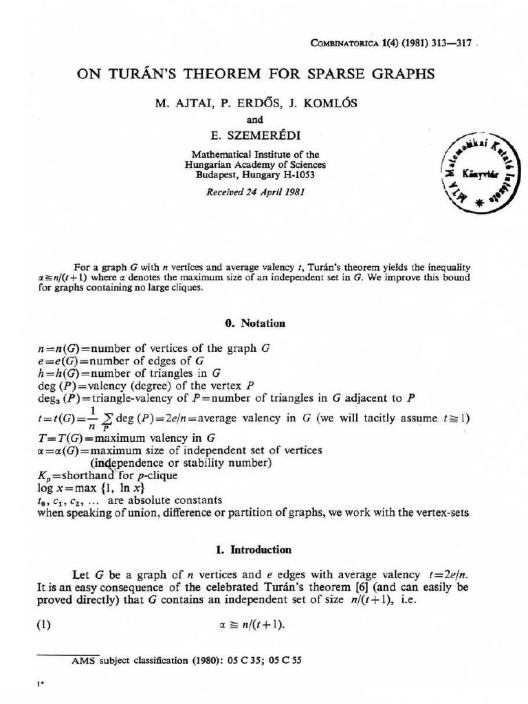 1981 19erdos | PDF | Theoretical Computer Science | Combinatorics
