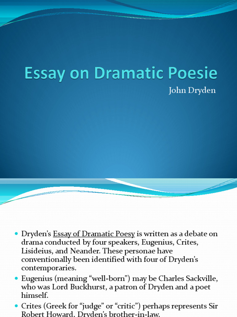 Dramatic Poesy Dryden | Download Free PDF | John Dryden
