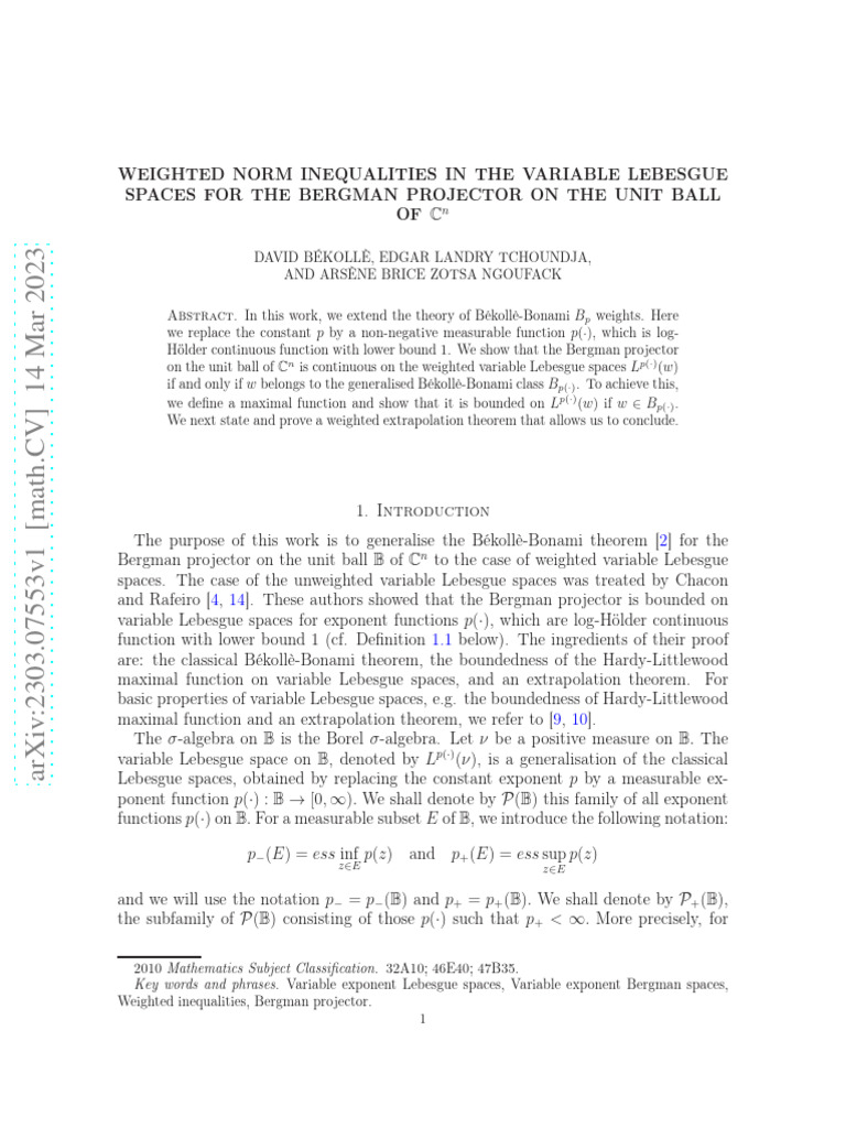 2303 07553 | PDF | Lebesgue Integration | Function (Mathematics)
