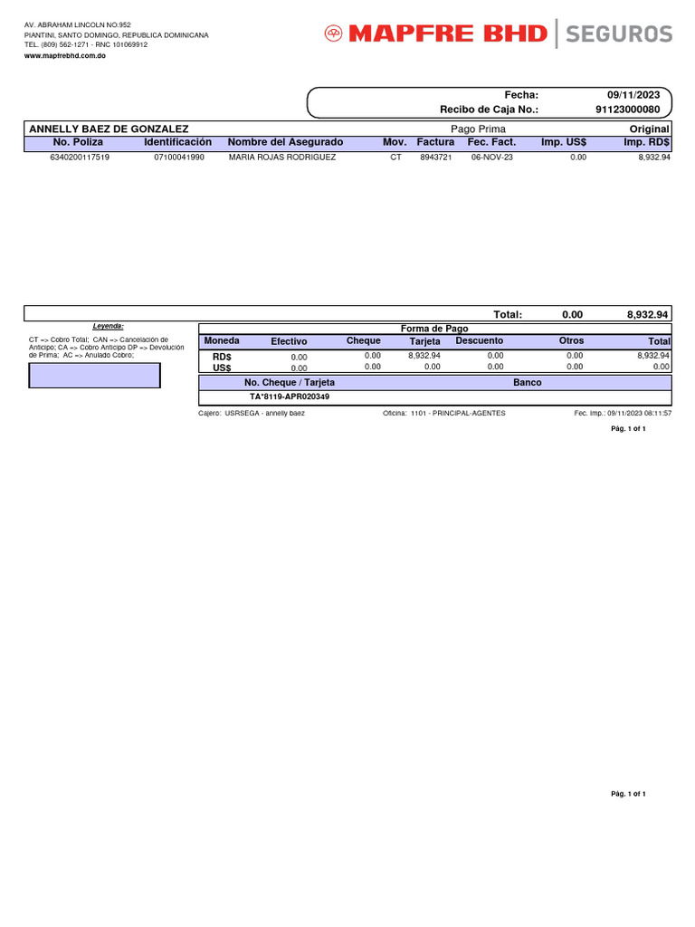 MAPFREBHD | PDF | Bancario | Dinero