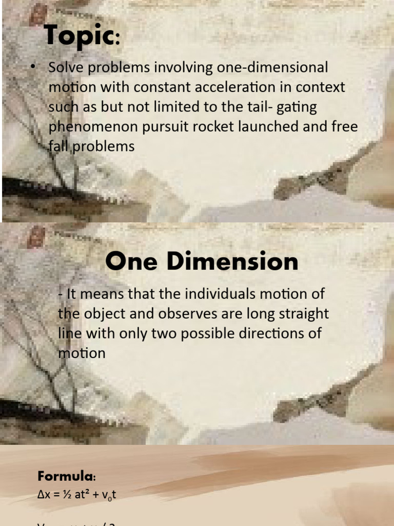 One Dimensional Motion With A Constant Acceleration | PDF