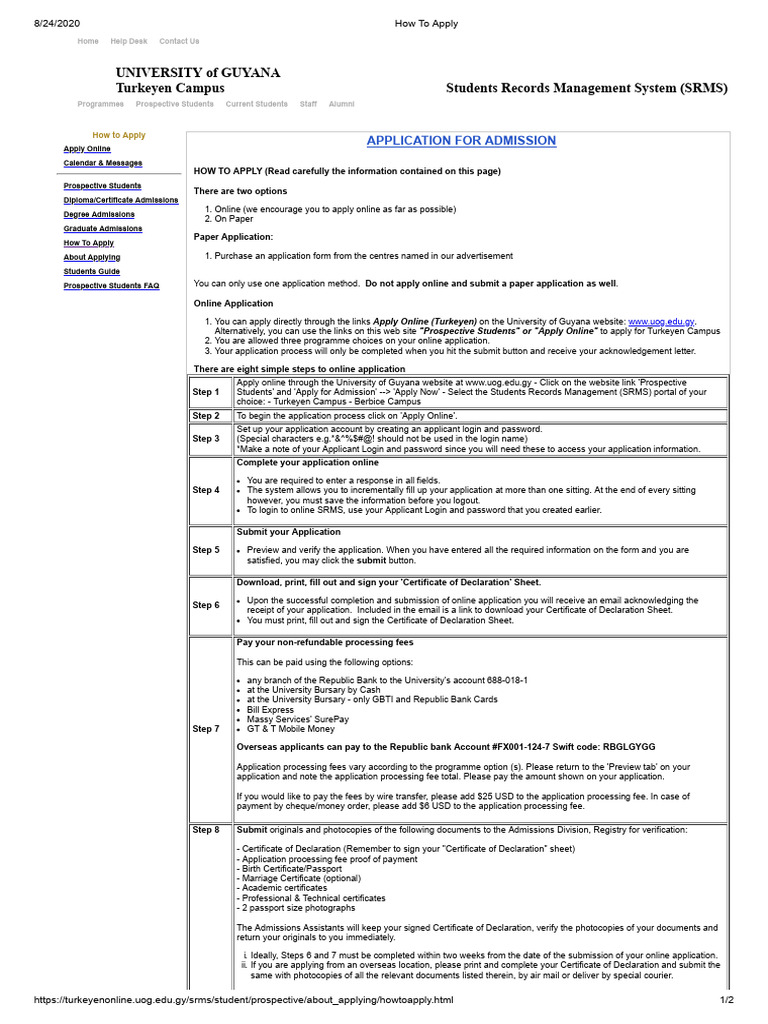 How To Apply UG | Download Free PDF | Fee | Service Industries