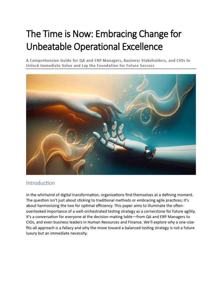 Embracing Change For Unbeatable Operational Excellence | PDF ...