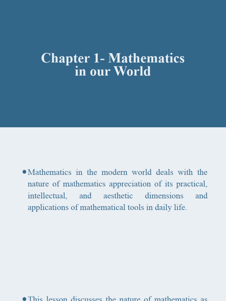 Lesson 1 The Nature of Mathematics | PDF | Pattern | Mathematics