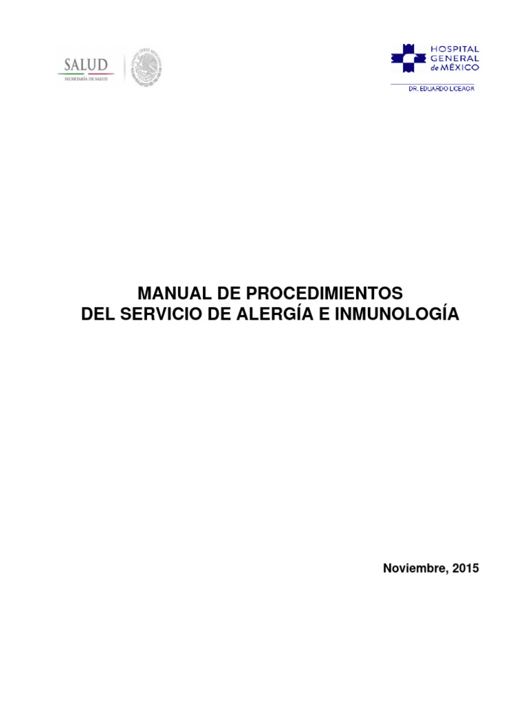 Man Proc Alergia in Mu No | PDF | Hospital | Alergia Man Proc Alergia in Mu No | PDF | Hospital | Alergia