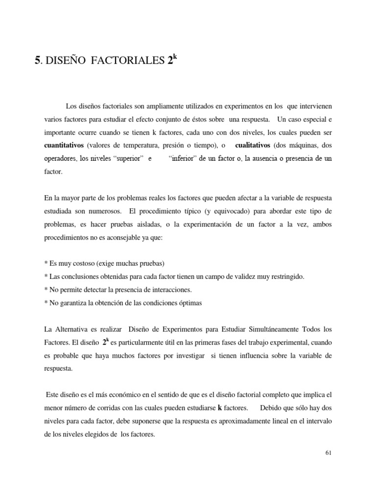 Diseno Factorial 2 A La K Replicado | PDF | Métodos matemáticos y ...