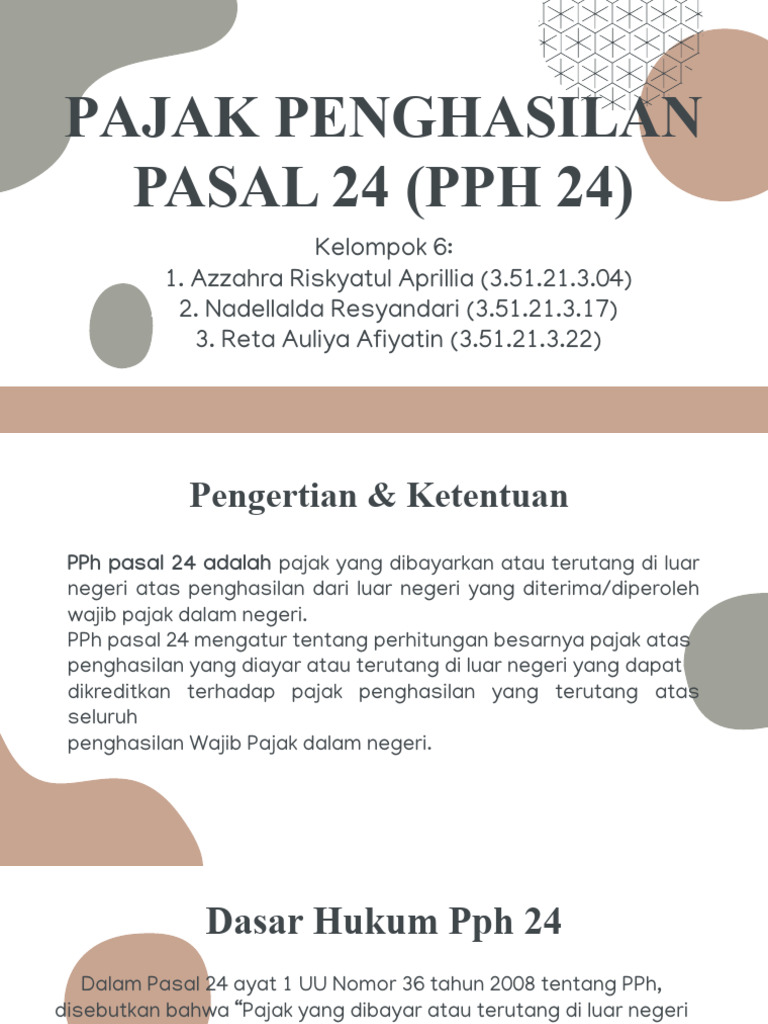 Pajak Penghasilan PASAL 24 (PPH 24) | PDF