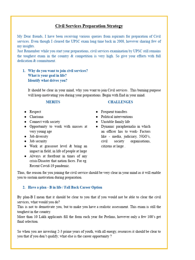 Sonal Goel IAS - Civil Services Preparation Strategy | PDF