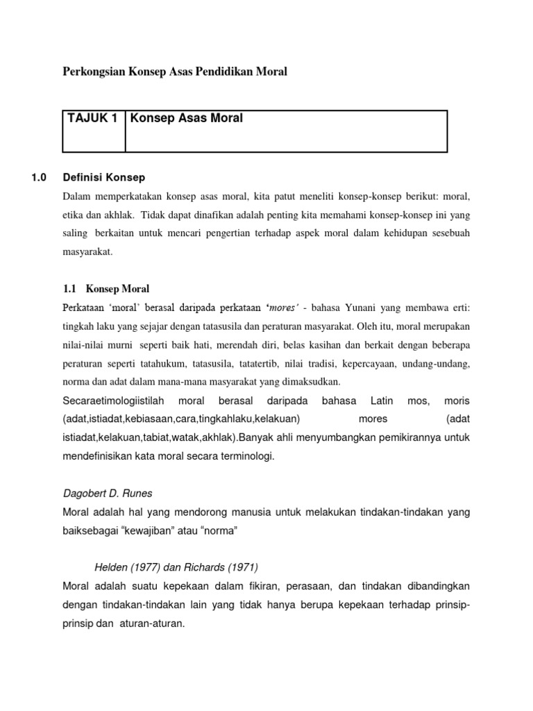 Perkongsian Konsep Asas Pendidikan Moral | PDF