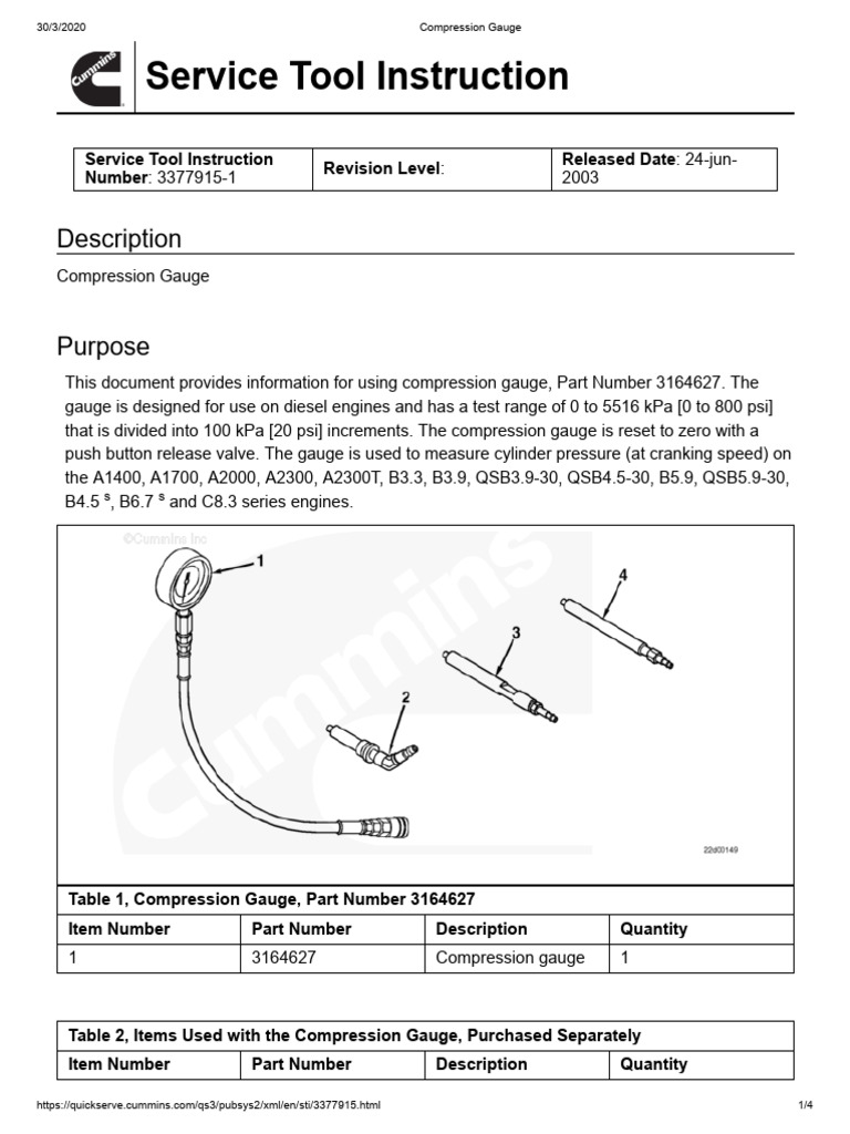 Compression Gauge Usage Guide | PDF | Fuel Injection | Engines