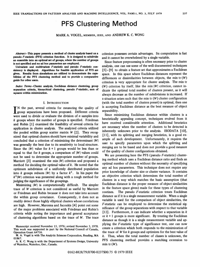 Vogel 1979 | PDF | Cluster Analysis | Mathematical Optimization