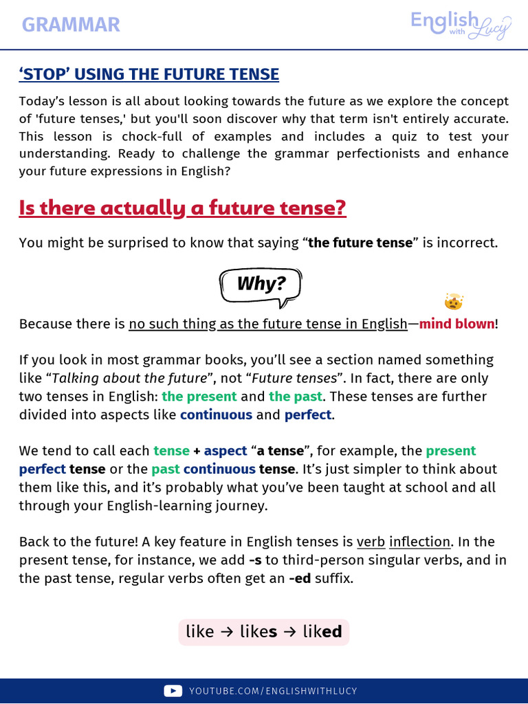'Stop' Using The Future Tense | PDF | Grammatical Tense | Verb