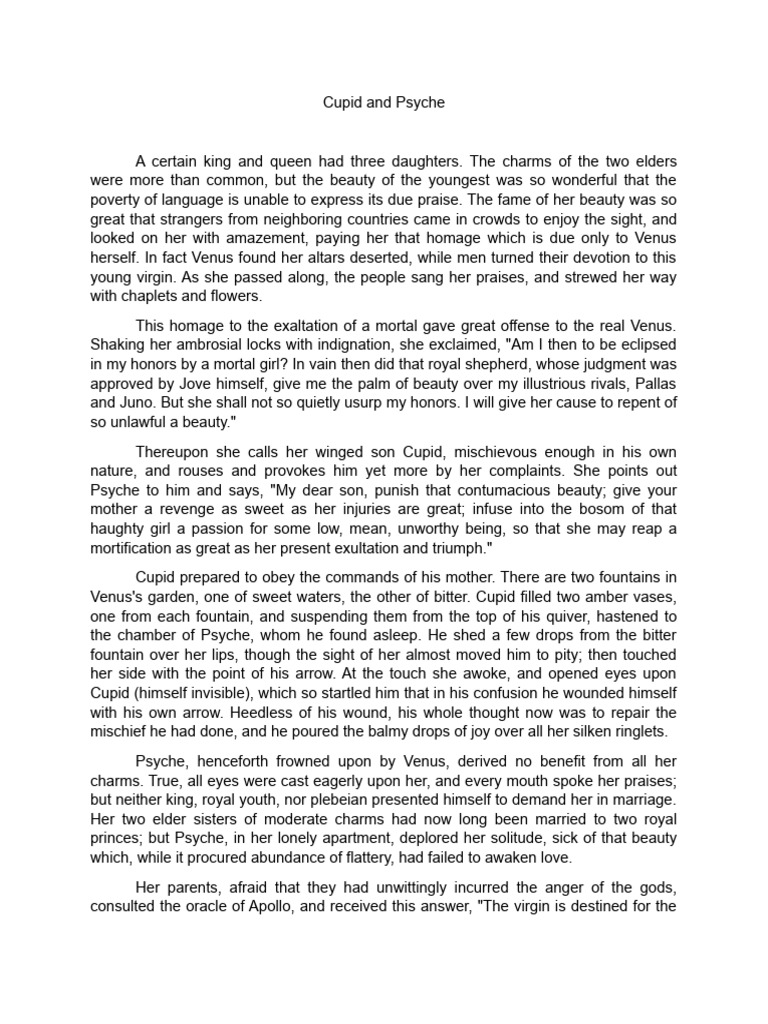 Cupid and Psyche Literary Play Group 2 | PDF | Cupid