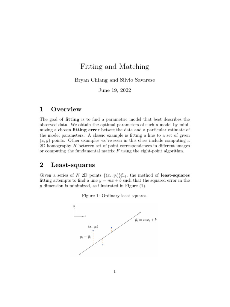06 Fitting Matching | PDF | Least Squares | Robust Statistics 06 Fitting Matching | PDF | Least Squares | Robust Statistics
