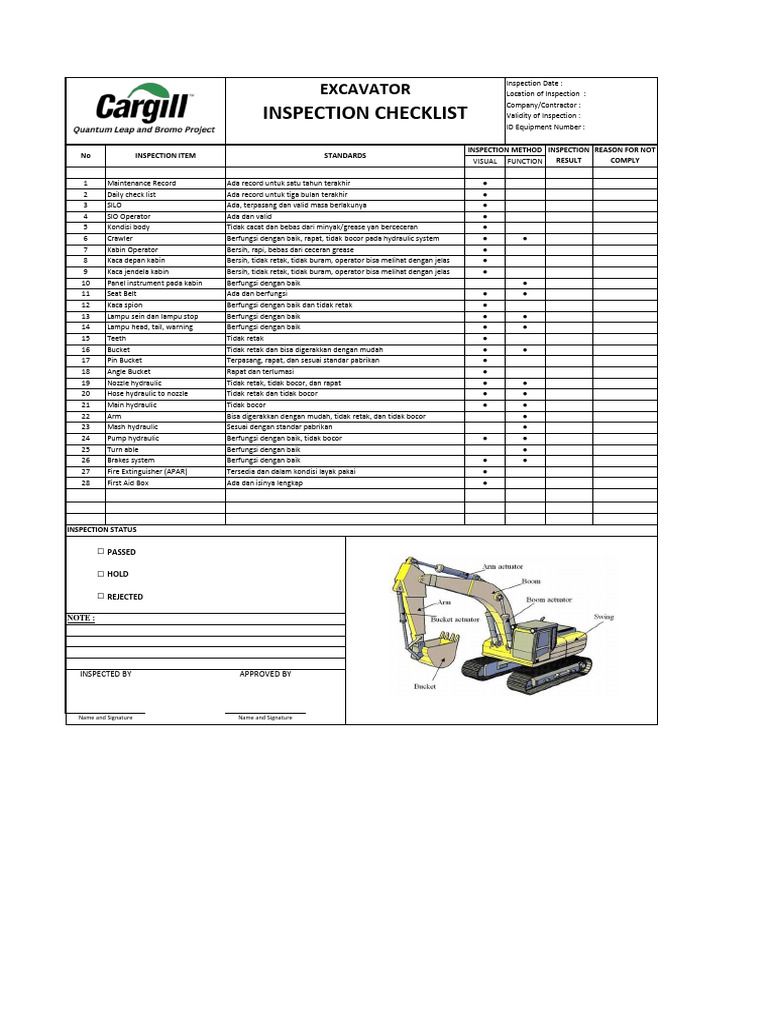 Form Inspect 06 Excavator | PDF Form Inspect 06 Excavator | PDF
