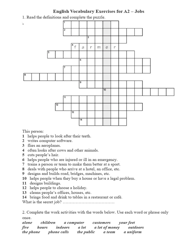 English Vocabulary Exercises For A2 | PDF | Bathroom