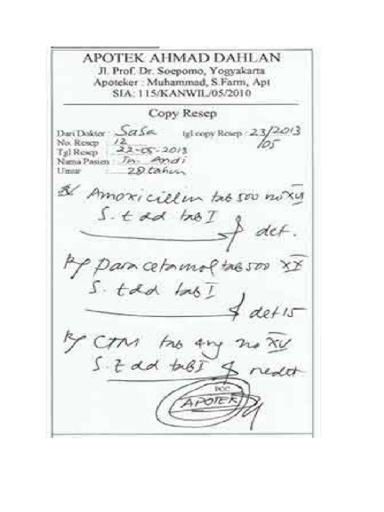 Contoh Resep | PDF | Kesehatan Holistik