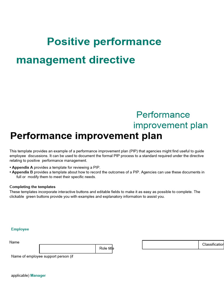Performance Improvement Plan (PIP) | PDF | Business