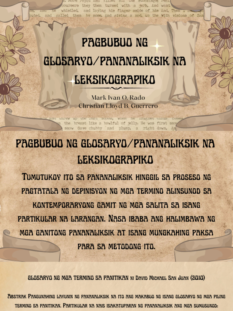 Pagbuo NG Glosaryo | PDF