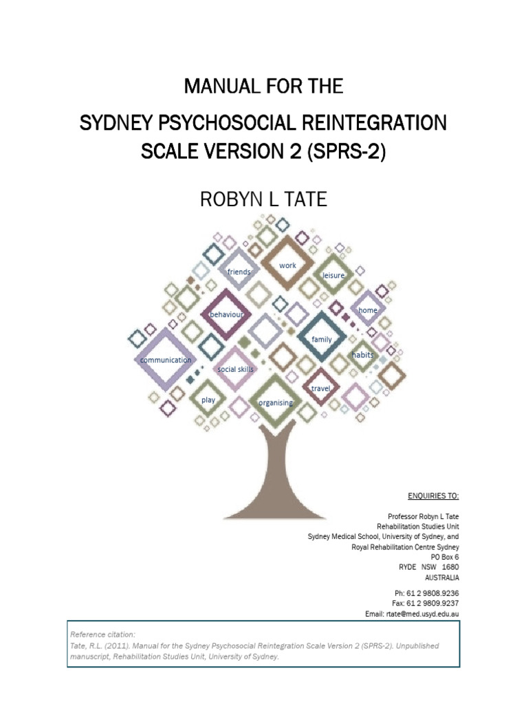 Tate SPRS-2-MANUAL August2011 | PDF | Validity (Statistics) | Standard ...