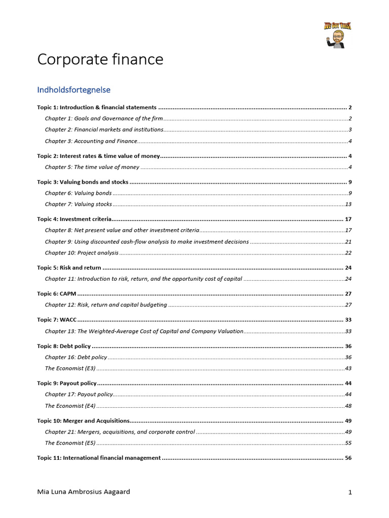 Corporate-Finance IB Notes | PDF | Bonds (Finance) | Yield (Finance)