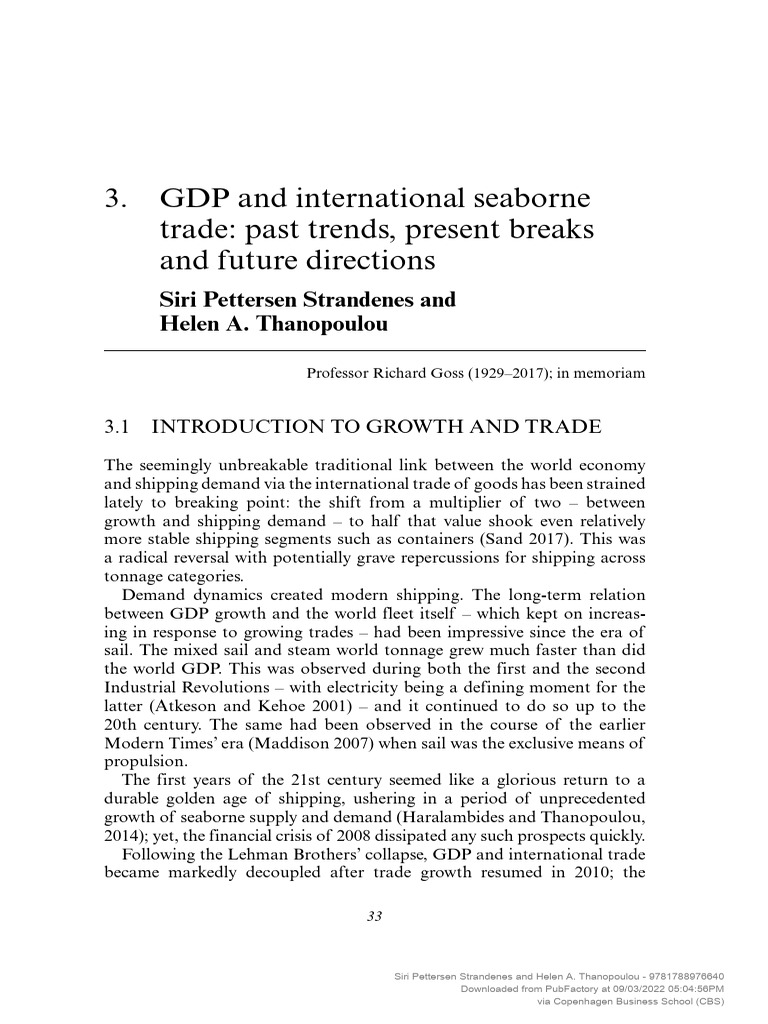 GDP and International Seaborne Trade - Past Trends, Present Breaks and ... GDP and International Seaborne Trade - Past Trends, Present Breaks and ...