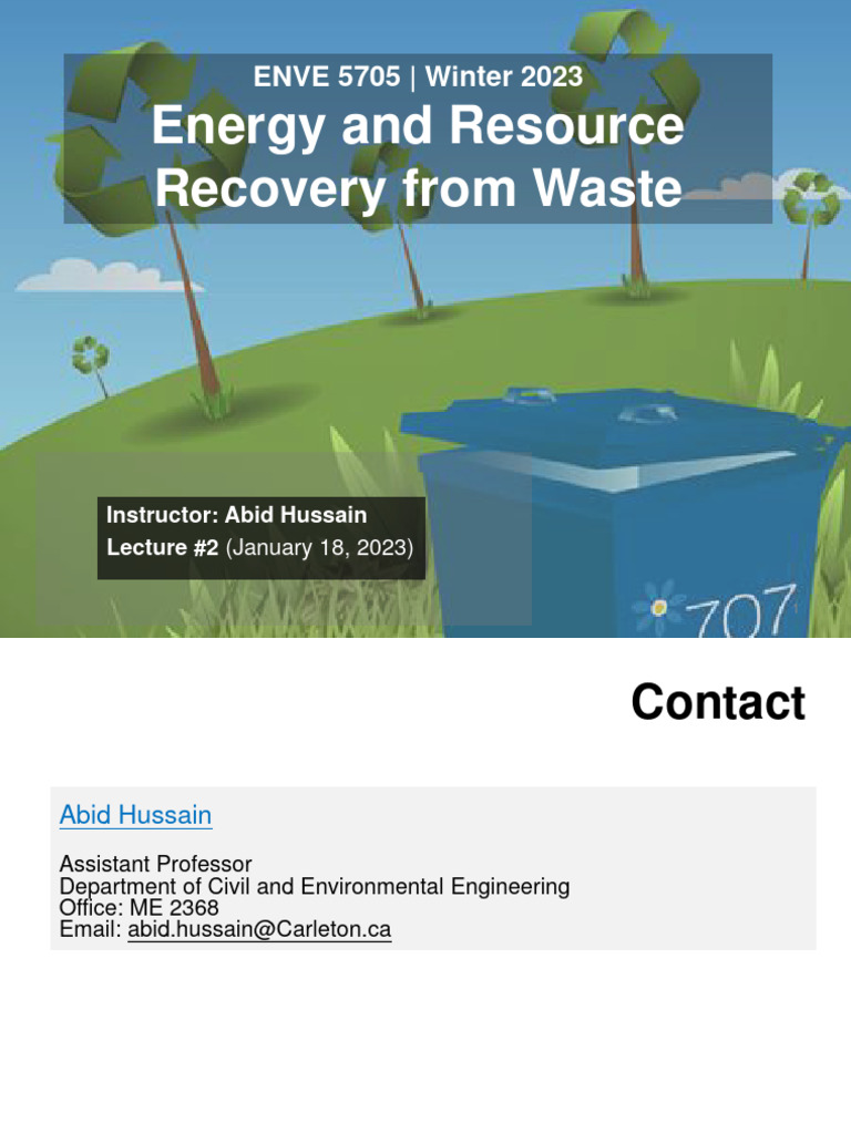 Lecture 2 ENVE 5206 Brightsp | PDF | Waste | Municipal Solid Waste