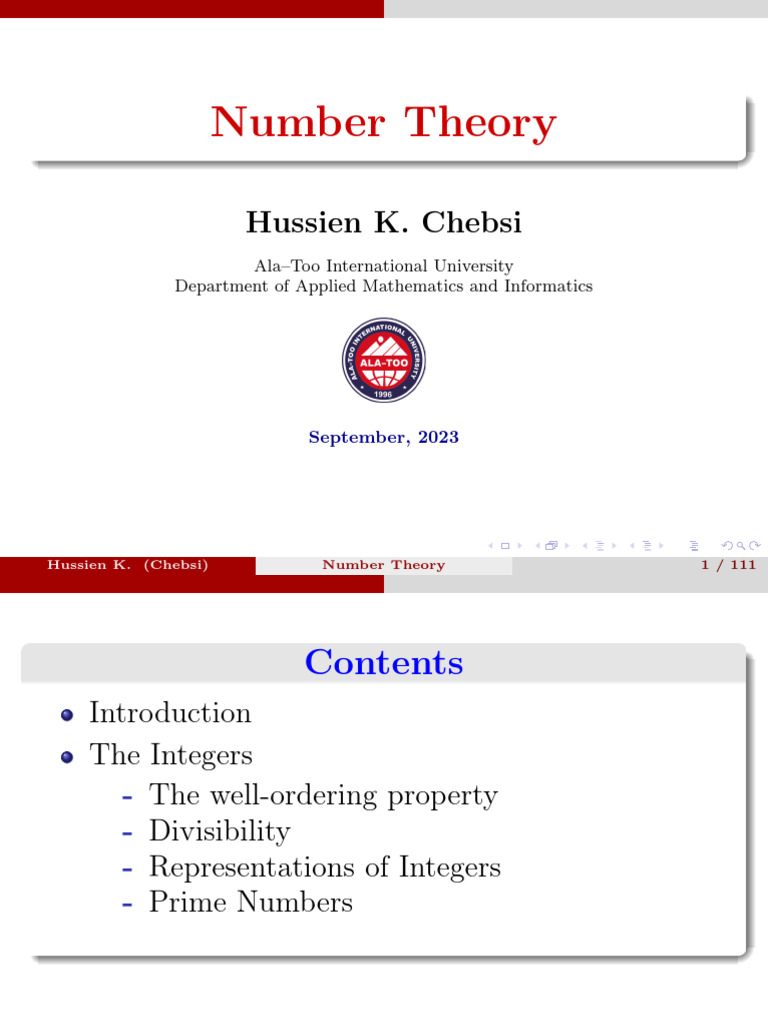 Number Theory #1 | PDF | Prime Number | Numbers