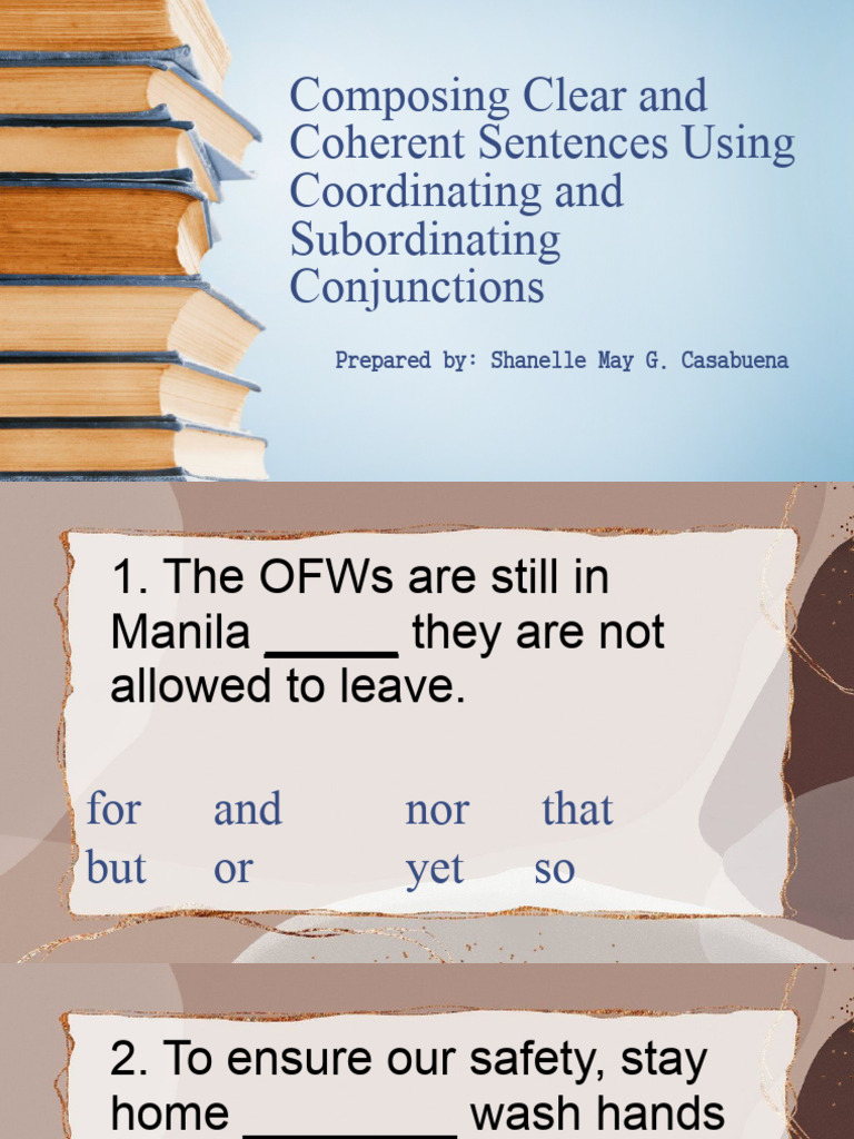 Conjunctions 1 | PDF | Grammar | Syntax