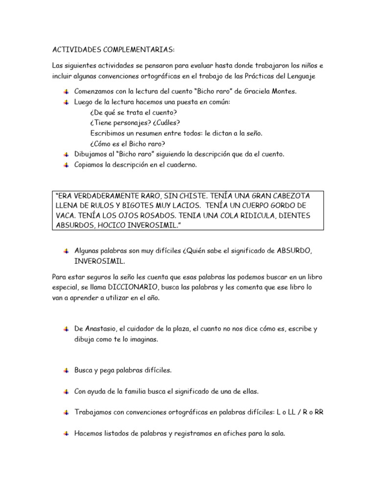 ACTIVIDADES COMPLEMENTARIAS 2° | PDF