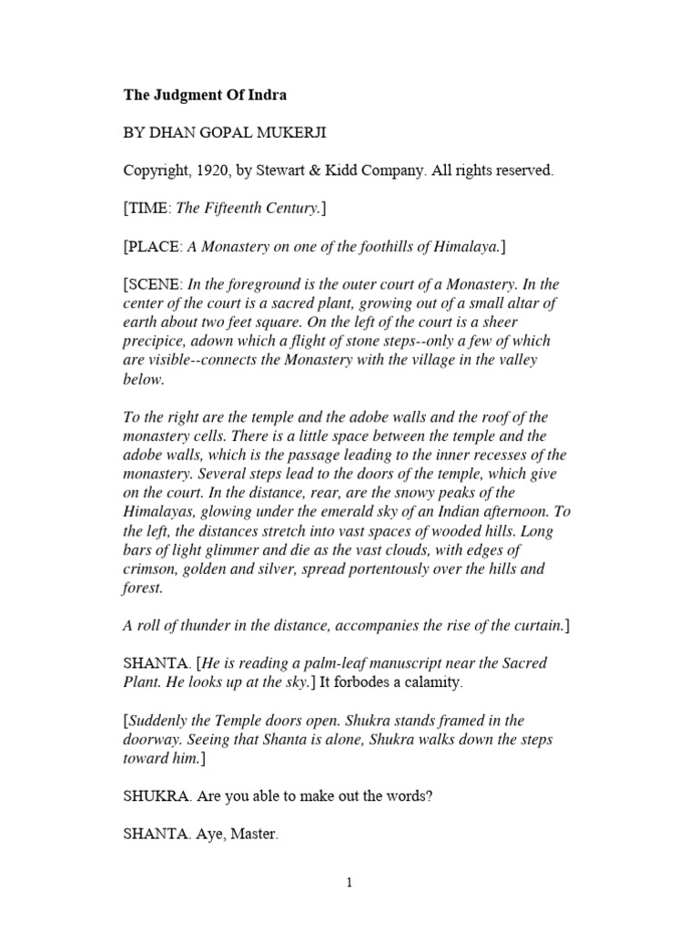 The Judgment of Indra | PDF | Thou | Sky