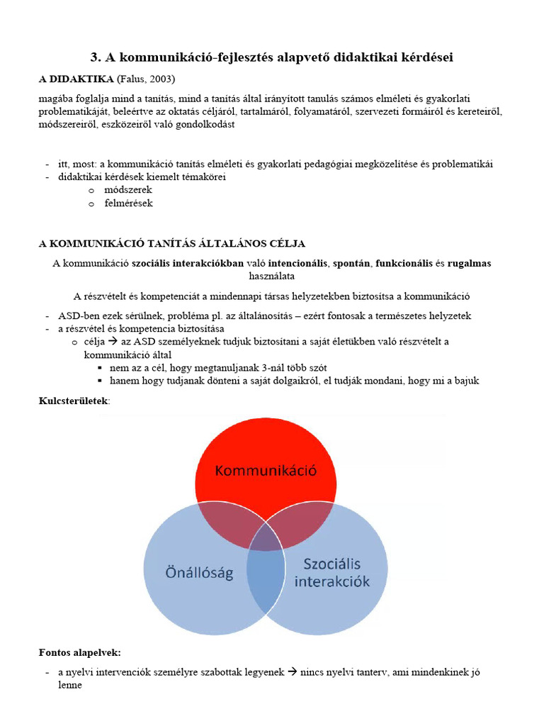 Kommunikáció-fejlesztése-ASD_3_tétel | PDF