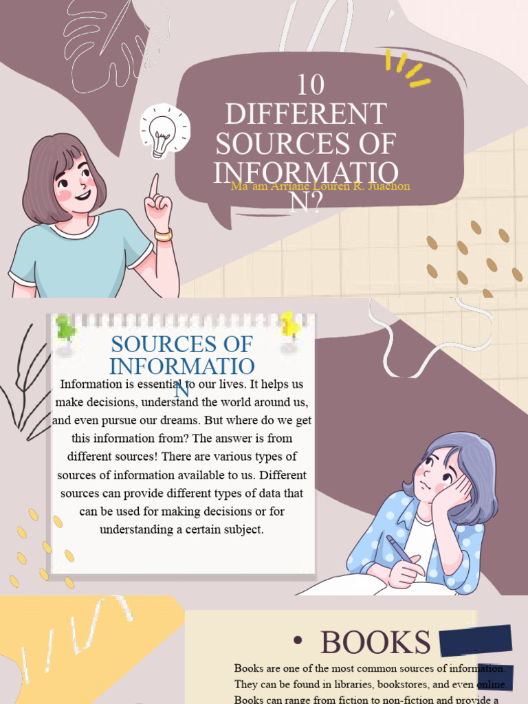 10 Sources of Information Explained | PDF | Databases | Information