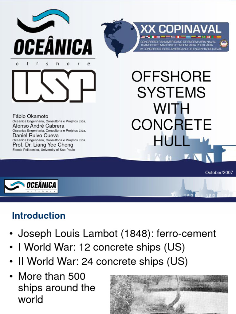 Presentation XX Copinaval-Concrete Offshore | PDF | Concrete | Steel