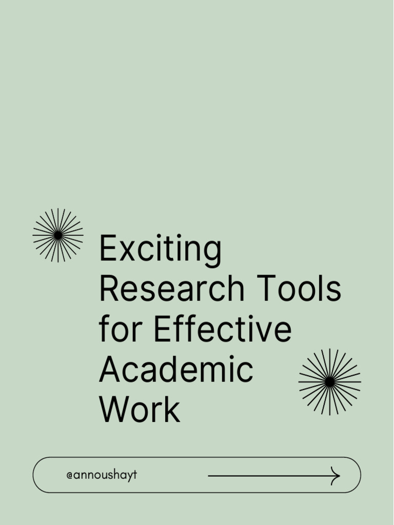A Comprehensive Array of Research Tools | PDF | Application Software ...