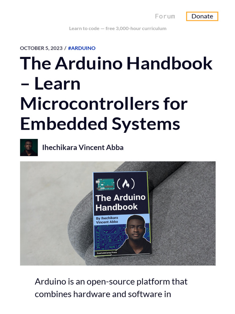 The Arduino Handbook - Learn Microcontrollers For Embedded Systems | PDF | Arduino | Data Type