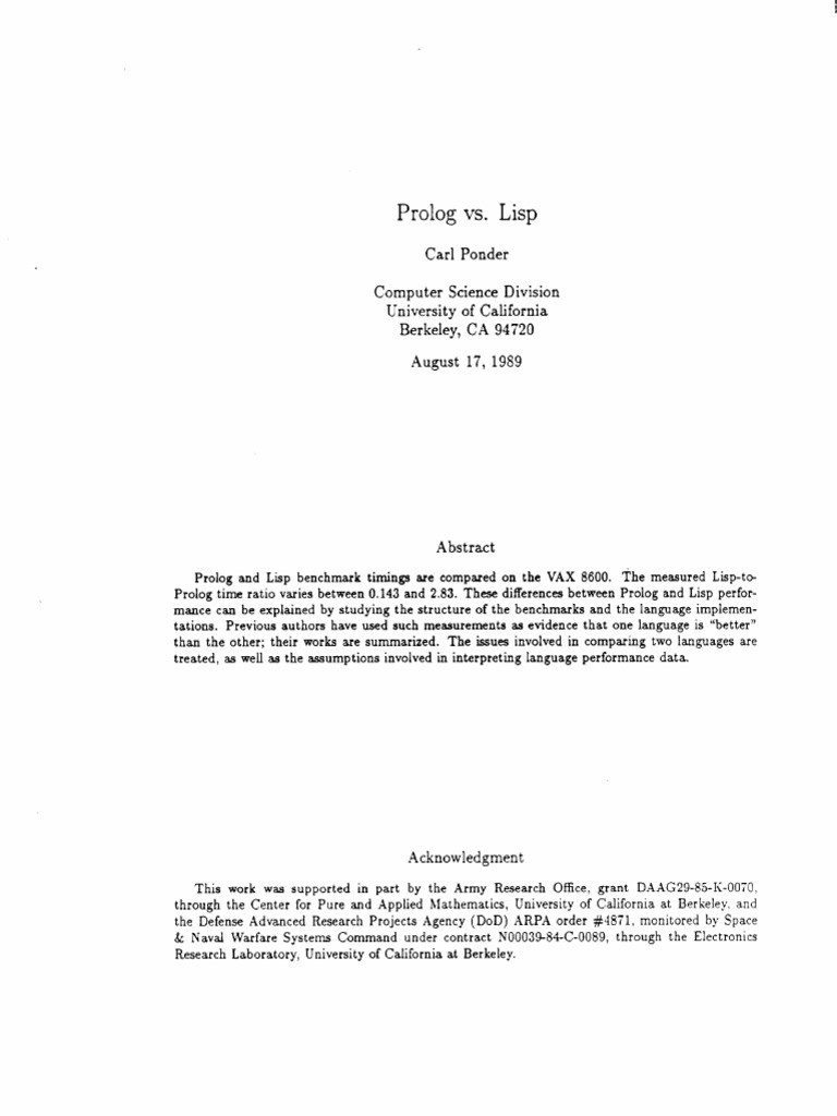 Prolog Vs Lisp | PDF
