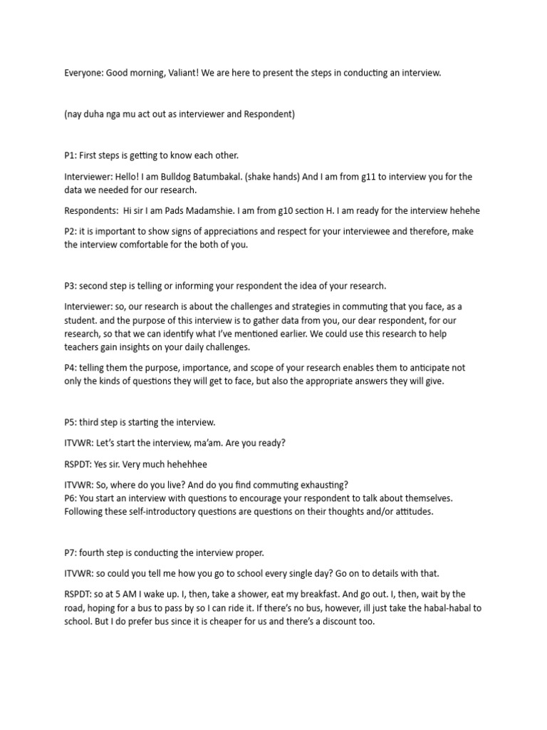 Steps in Conducting An Interview | PDF | Interview | Human Communication