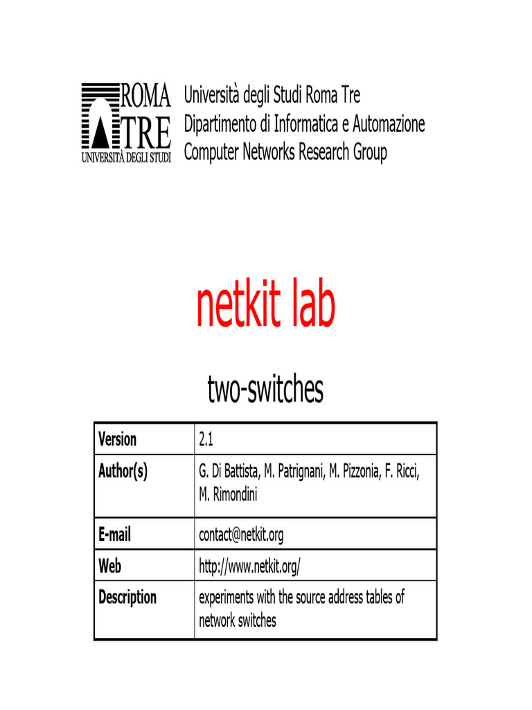Netkit Lab - Two Switches | PDF | Computer Network | Computer Networking