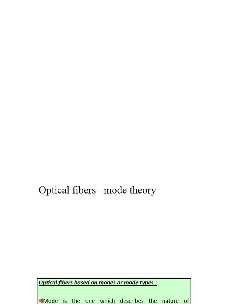 Mode Theory | PDF | Optical Fiber | Optics