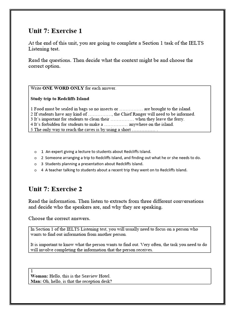Unit 7 Listening Pdf International English Language Testing