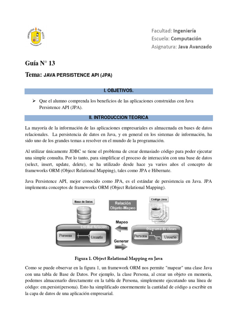 Guía #13 Tema:: Java Persistence Api (Jpa) | PDF | SQL | Ingeniería ...