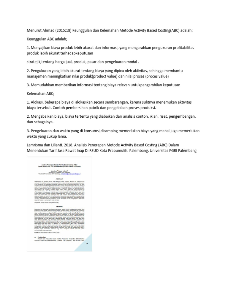 Kelebihan Dan Kekurangan ABC | PDF