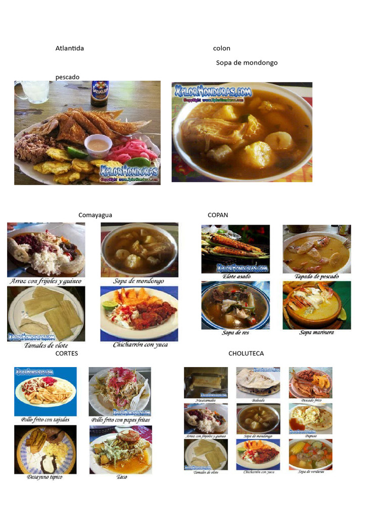 Comidas Tipicas Por Departamento | PDF