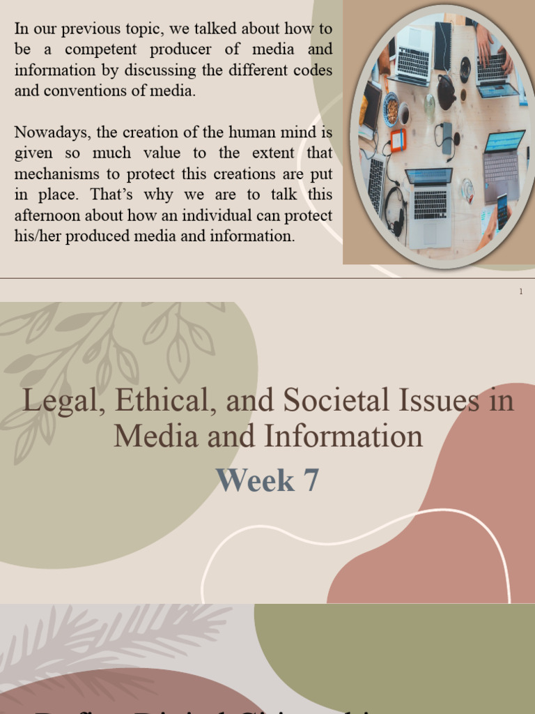 W7 Legal Ethical and Societal Issues | PDF | Copyright | Intellectual ...