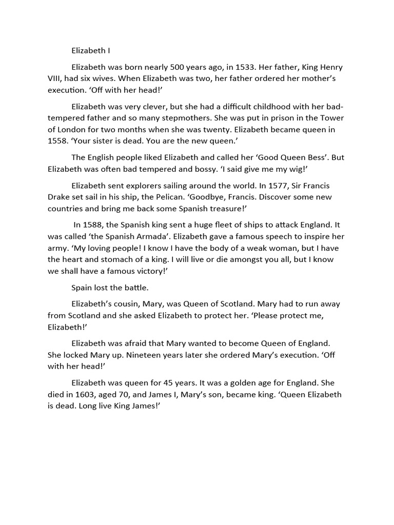 Reading I# Elizabeth I | PDF