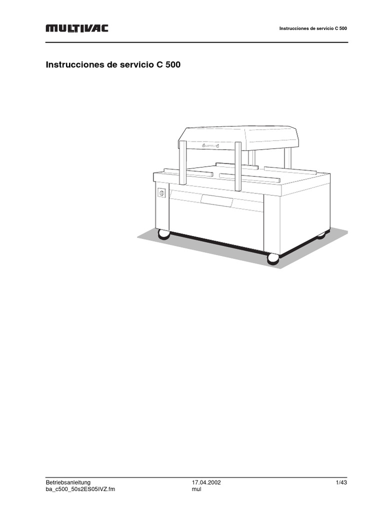 Instrucciones de Servicio Multivac C 500 | PDF | Soldadura | Construcción