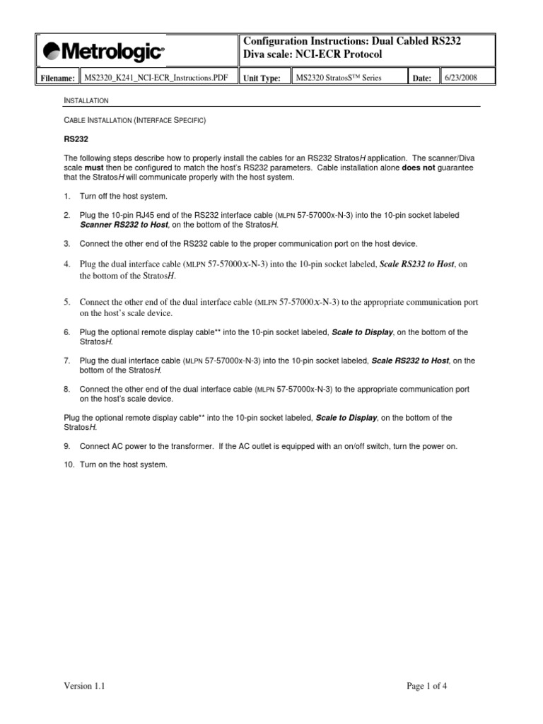 MS2320 Configuration | PDF | Network Socket | Electrical Connector